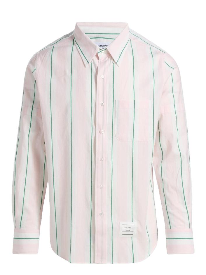 THOM BROWNE striped cotton button-down shirt